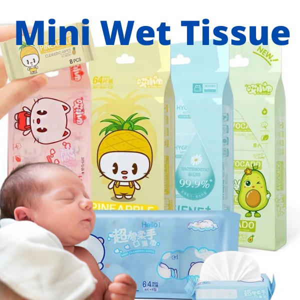 Mini Wet Tissue (1pack*8pcs) Murah Wet Wipe Baby Wipes Wet Tisu Basah ...