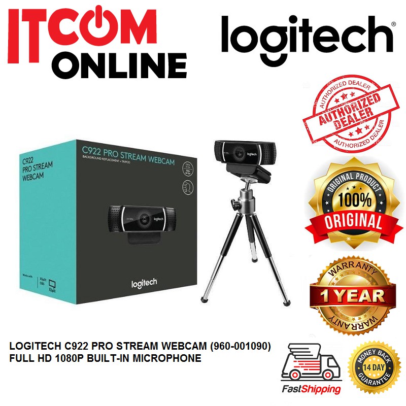LOGITECH C922 PRO STREAM FULL HD 1080P BUILT-IN MICROPHONE WEBCAM (960 ...