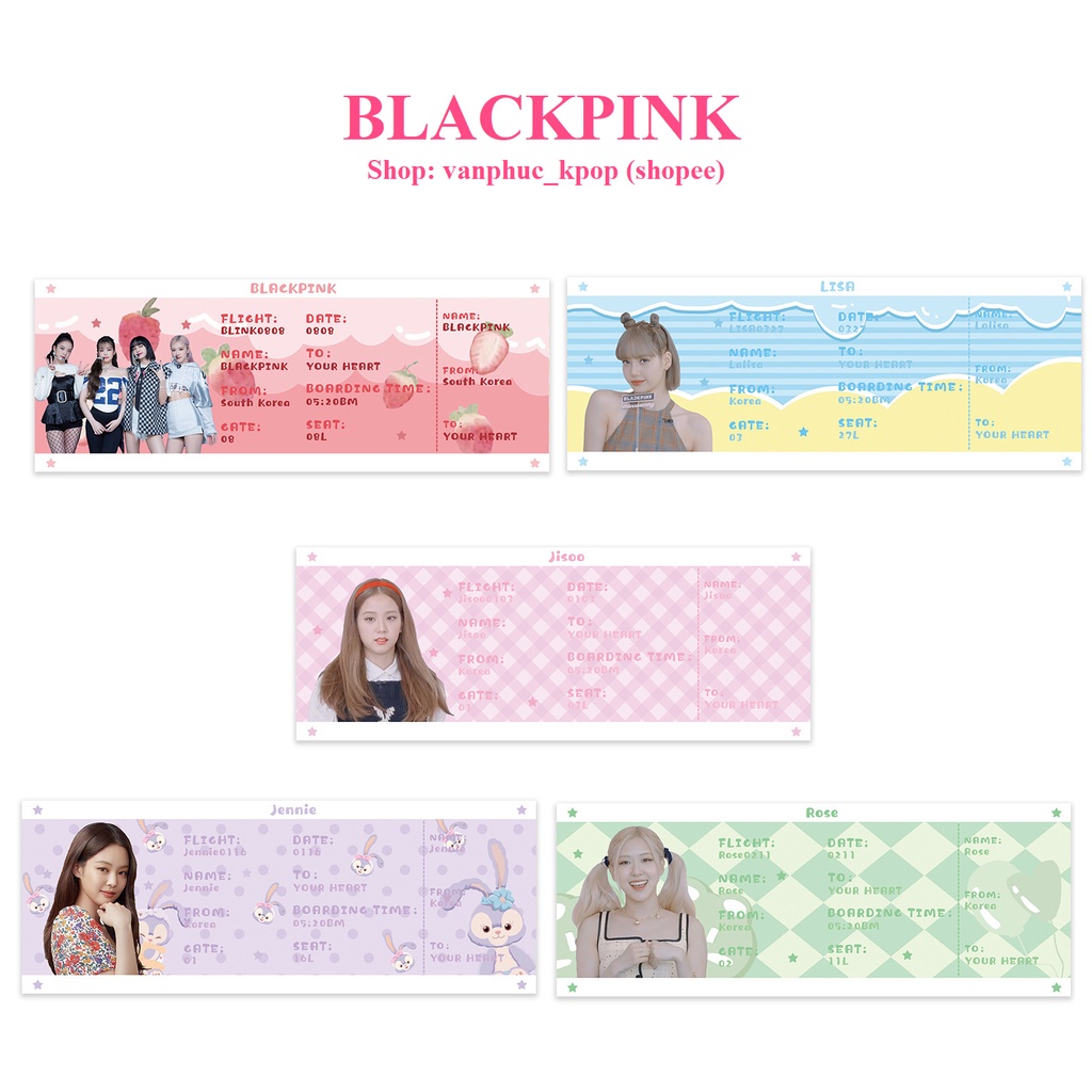 (available) Blackpink | Air ticket / Boarding pass Lisa Jennie Rose ...