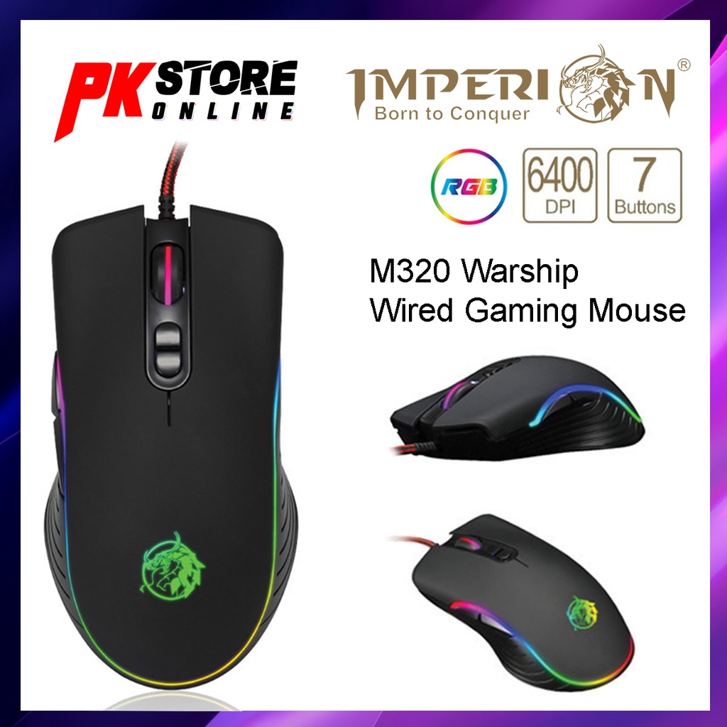 IMPERION M320 WARSHIP 7 BUTTONS 6400DPI RGB BACKLIT COLOR WIRED GAMING ...