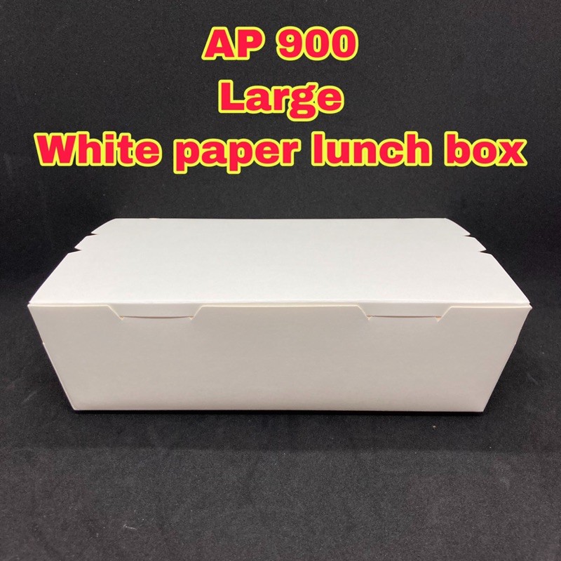 TAPAU - AP900 WHITE Large Disposable Paper Lunch Box Food Grade 50 pcs ...
