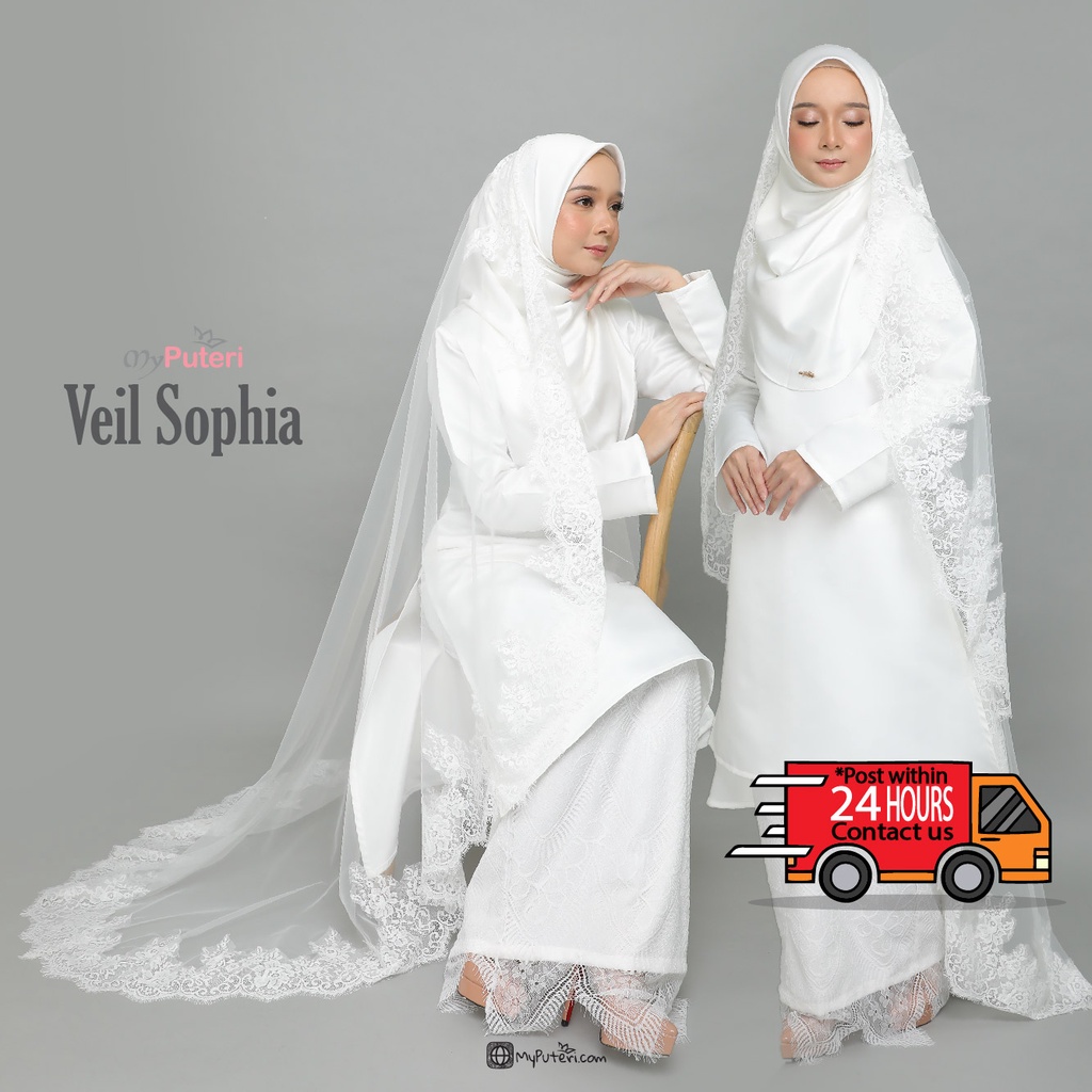 [SOPHEA'S VEIL] Elegant veil for Nikah, Wedding Veil, Bride Veil, Veil ...
