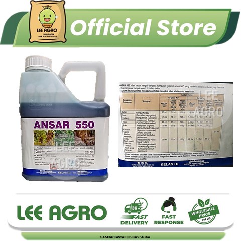 ANCOM ANSAR 550 MSMA 35.5% Racun Rumput Sentuhan/Racun Rumput Degil ...