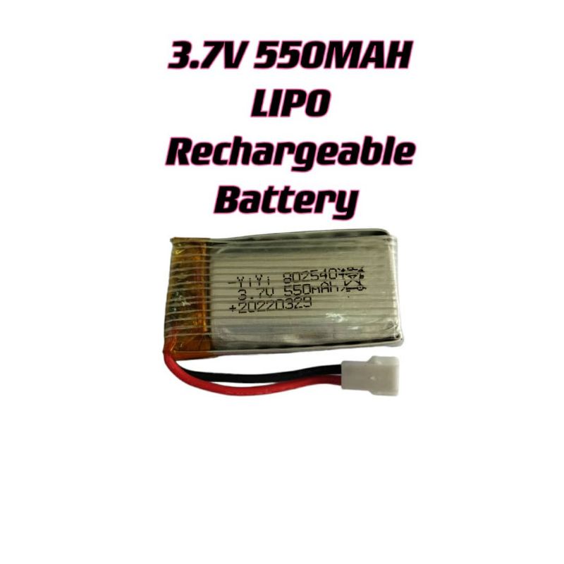 Lipo Battery 3.7v 550mah Bateri Drone Bateri Jet Rc Rechargeable ...