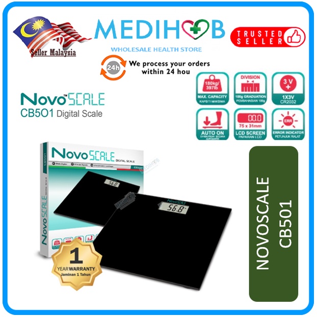 [𝟏 𝐘𝐄𝐀𝐑 𝐖𝐀𝐑𝐑𝐀𝐍𝐓𝐘] Novoscale Digital Scale CB501 | Shopee Malaysia