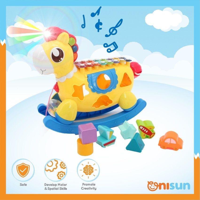 2-in-1 Musical Pony Toy for Babies | Xylophone & Shape Sorter Fun ...