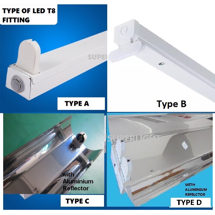 Led T8 casing ###LED T8 Fitting 1.2meter for twin/single tube with or ...
