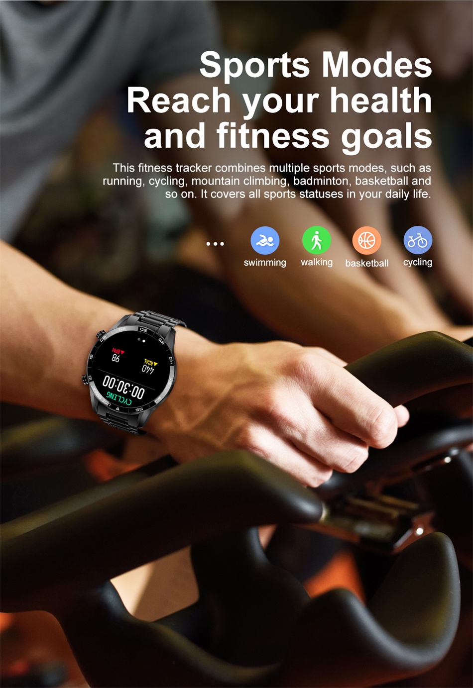 LIGE original Smart Watch Men Full Touch Screen Sports Fitness Watch ...