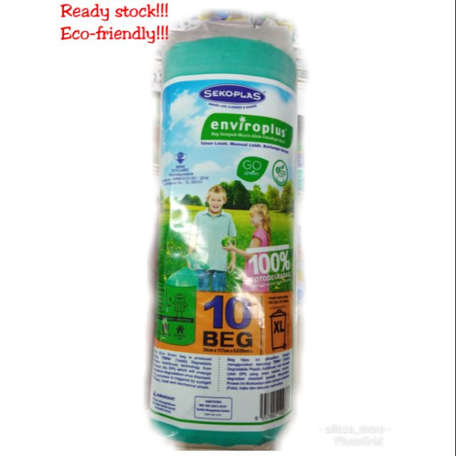 SEKOPLAS Enviroplus Mini Roll Garbage Bags (XL) Size / Plastik Sampah ...