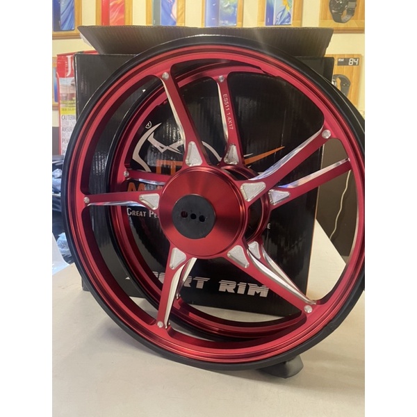 💯 Ori Magic Boy Sport Rim CNC 511 FG 511 HONDA wave 100 ex5 dream 140/140*17 Matte red orange ...