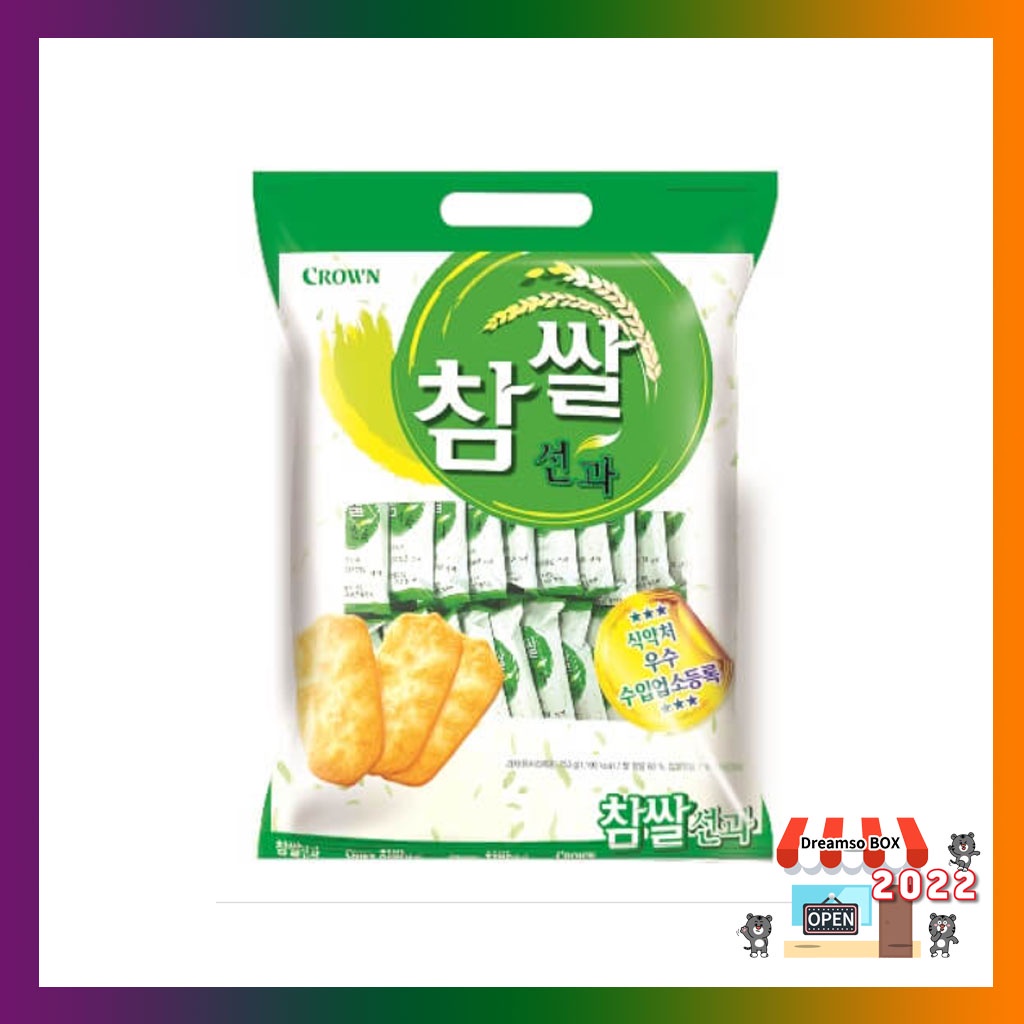 Crown Sesame Rice line Cookies 253g/Dessert Cookies/ Korean Snack ...