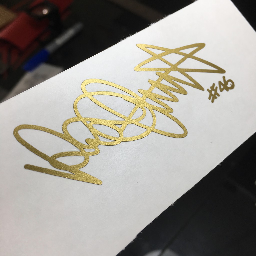 VALENTINO ROSSI VR46 Signature STICKER | Shopee Malaysia