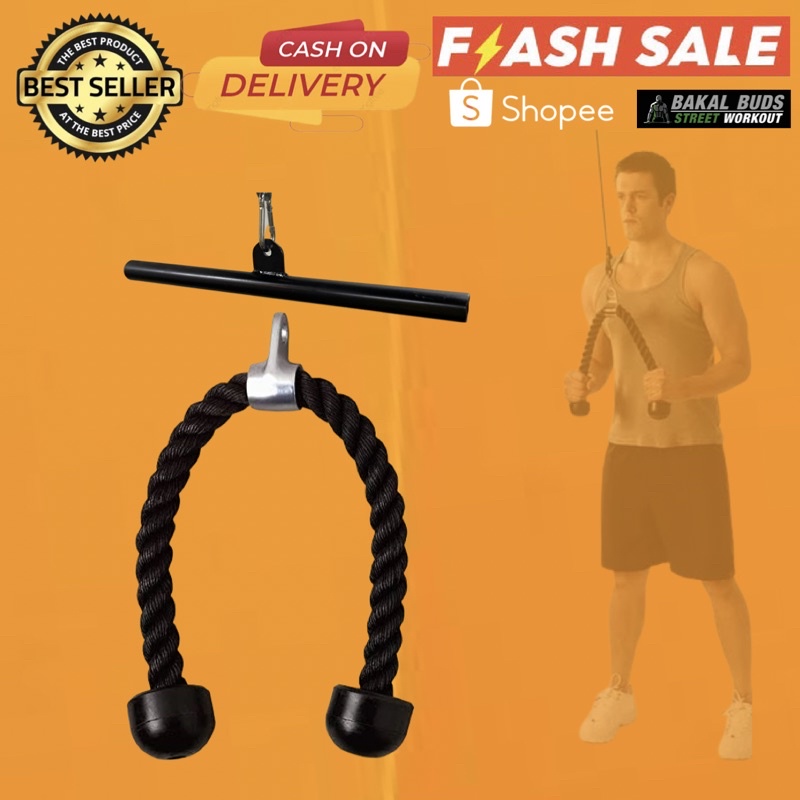 Tricep Bar and Rope for triceps arms triceps pulley lat pull down bicep ...