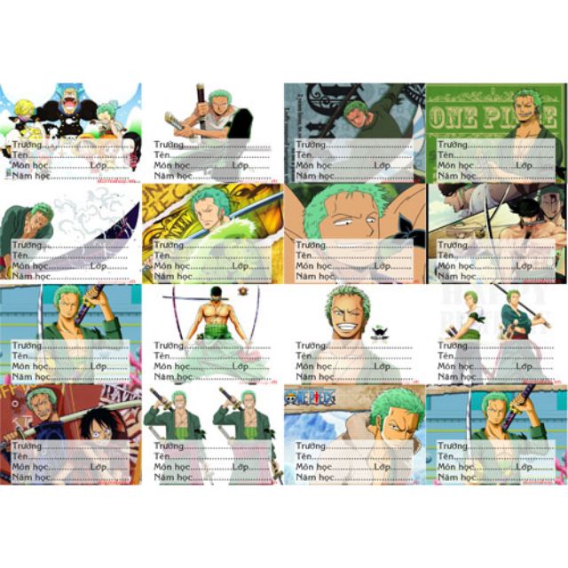 One piece anime notebook labels 1 set of 16 notebook labels | Shopee ...