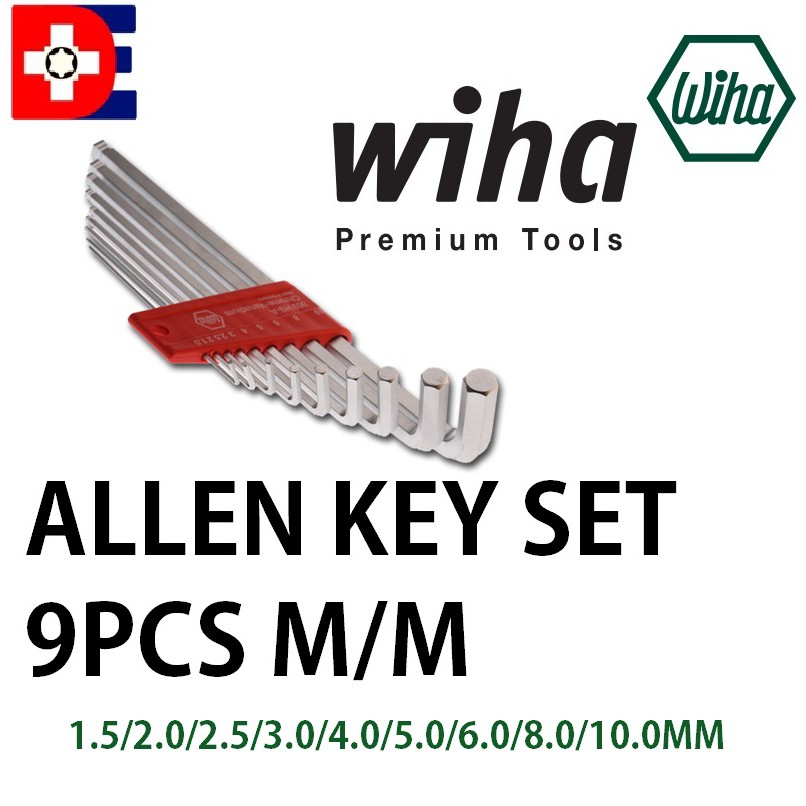 Wiha metric SB 369 H9-A 9pcs hex key set allen key L shape wrench Germany hand mechanic Tool ...