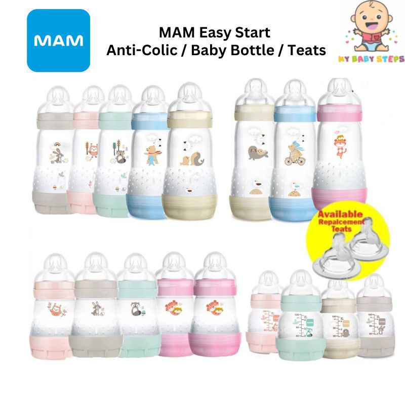 MAM Anti-Colic Bottle 320ml / 260ml / 160ml / 130ml / PP / PPSU Replacement Silk Teats | Shopee ...
