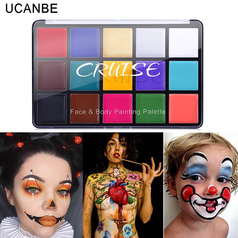 UCANBE Cruise Face Paint Palette Halloween Makeup Oil Base Face Body ...