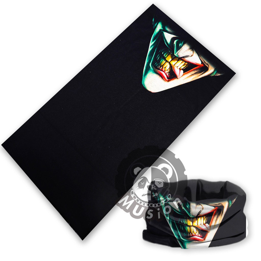 Musion Joker Mask Sun Protection Topeng Joker Rider Neck Mask Elastic ...