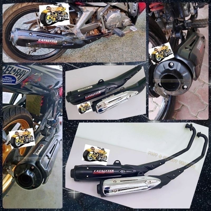 APIDO STD OPEN RACING EXHAUST PIPE STANDARD EKZOS MUFFLER LC135 3 IN 1 ...