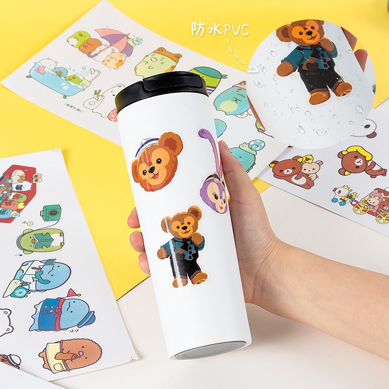 Transparent cartoon pvc waterproof DIY sticker mobile phone decoration ...