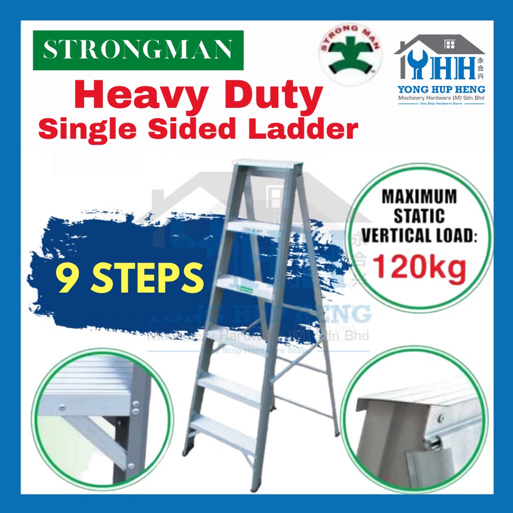 [Heavy Duty] STRONGMAN 9 steps Single Sided Ladder / Heavy Duty Single ...