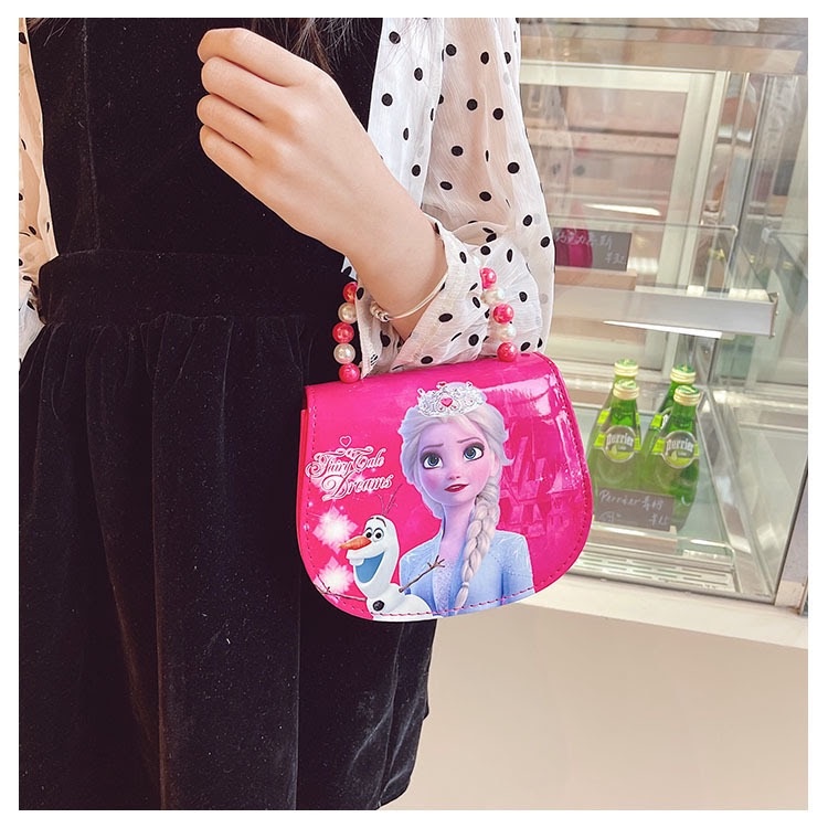 TOYSSAFARI Kids Girls Frozen Elsa Adjustable Sling Bag Tote HandBag ...