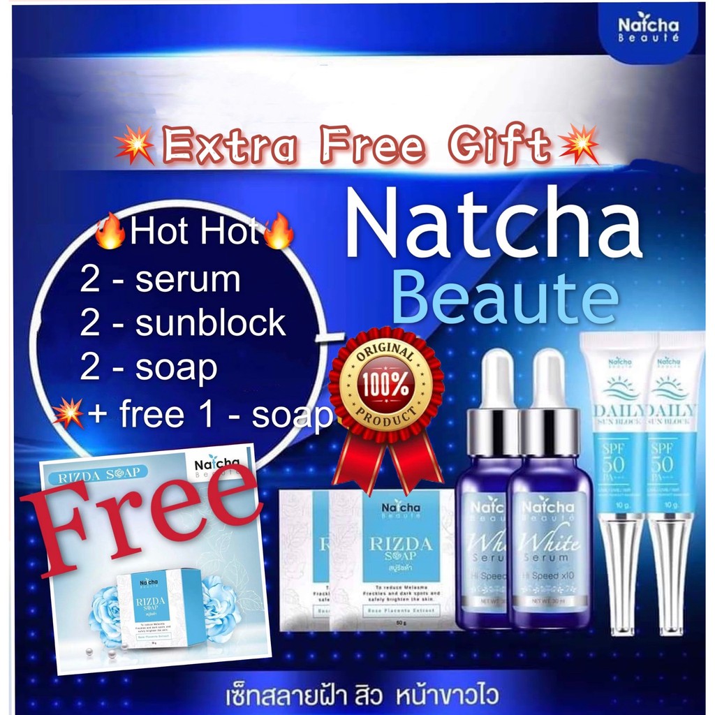 💥THAILAND 100%original 💥Natcha white serum + Natcha daily sunblock ...