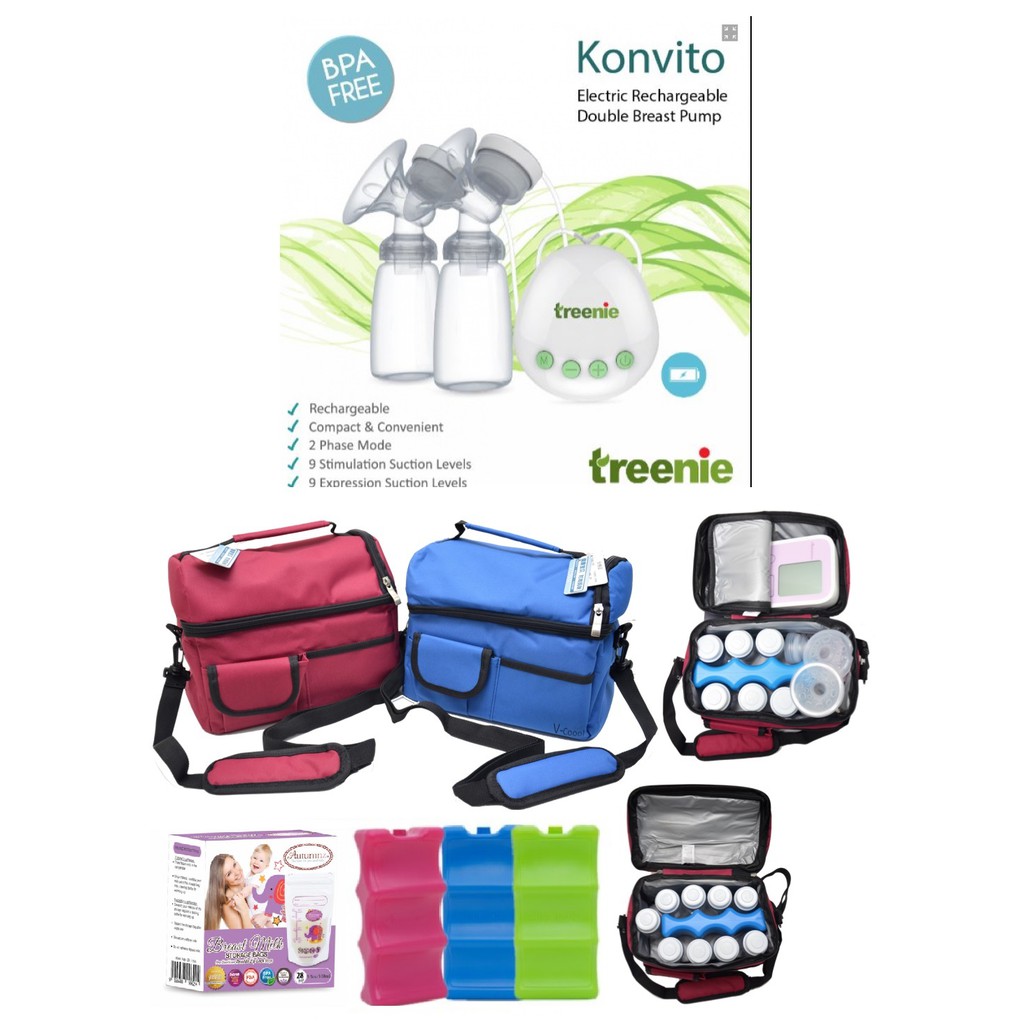Treenie - (Konvito) Electric Rechargeable Double Breastpump Combo Set ...