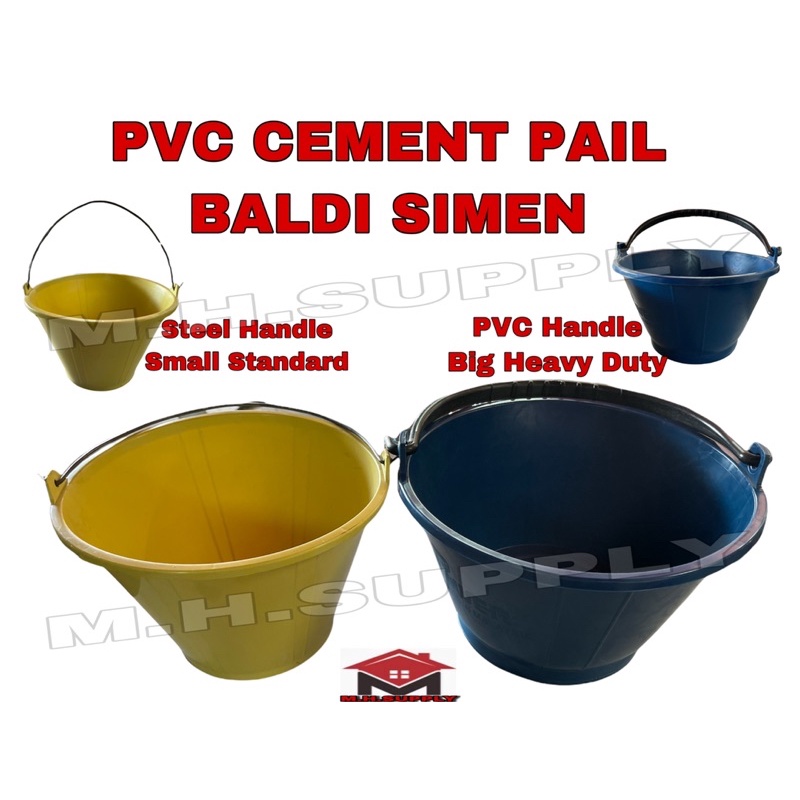 PVC Cement Pail / Baldi Simen / Steel Handle & Pvc Handle / (Kuning ...