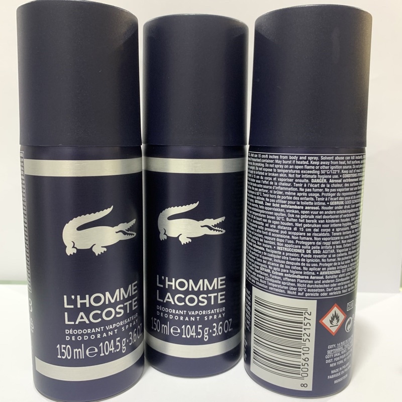 ORIGINAL LACOSTE L’HOMME DEODORANT SPRAY 150ML M | Shopee Malaysia