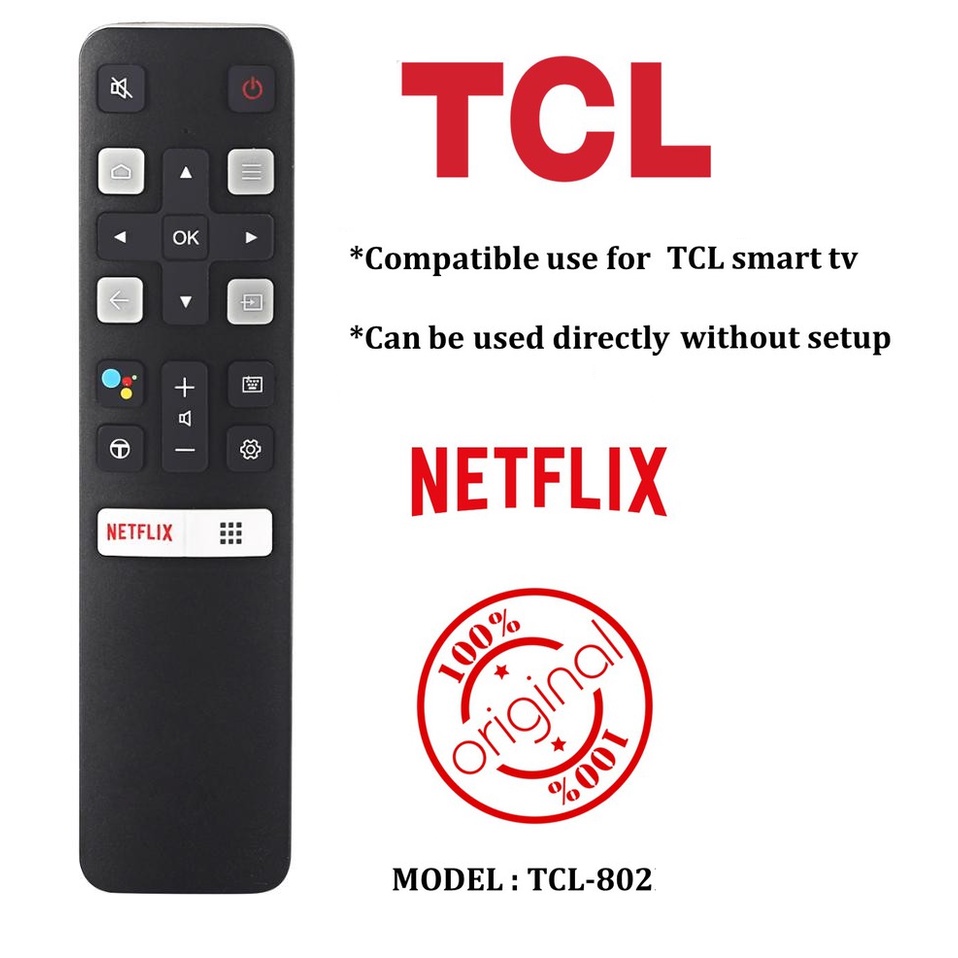 Remote Control TCL RC802V For TCL TV 65P8S 49S6800FS 49S6510FS 55P8S ...