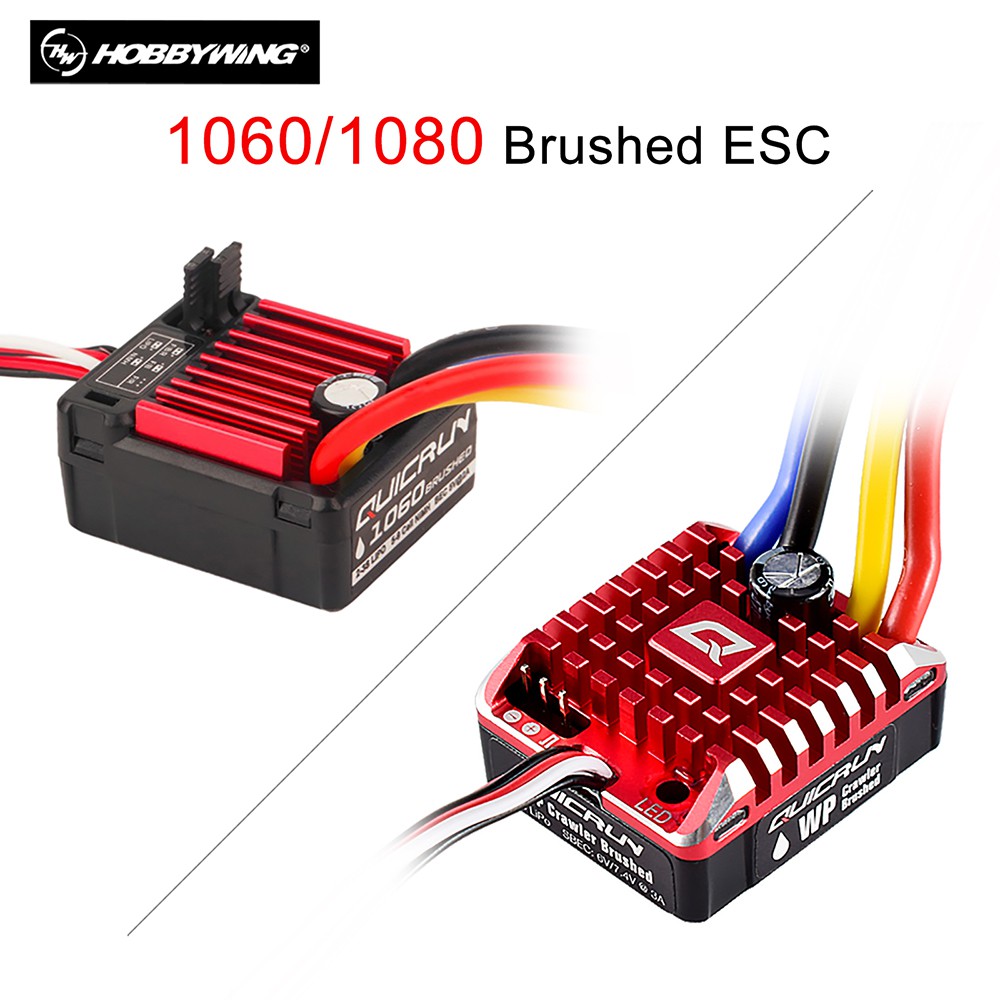Waterproof Brushed ESC HobbyWing QuicRun 1060 Brushed 60A ESC Speed ...