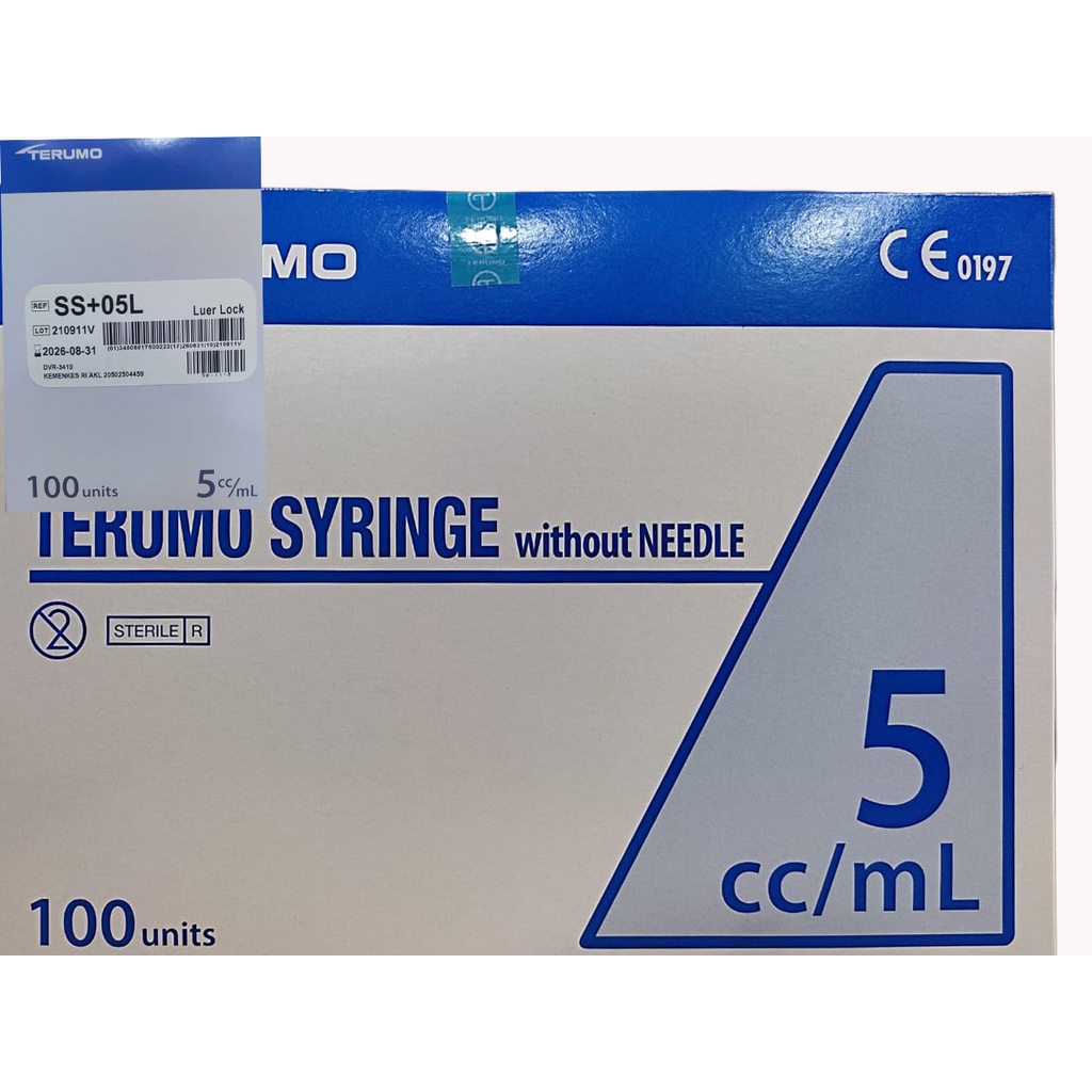 Terumo Syringe Without Needle 5cc/ 5ml (SS+05L, Luer Lock, 100 units) | Shopee Malaysia