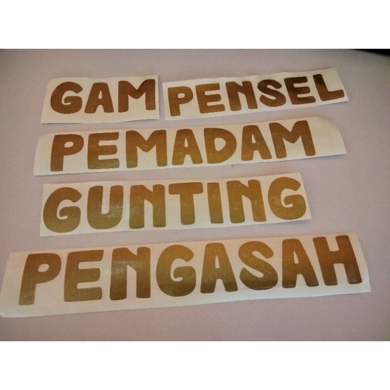 Custom sticker vinyl sticker nama sticker alat tulis | Shopee Malaysia