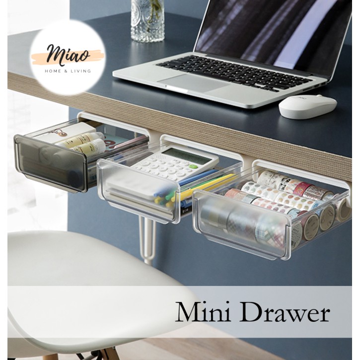 Under Table Stick On Drawer Heavy Duty Organizer Office Stationery Pen ...
