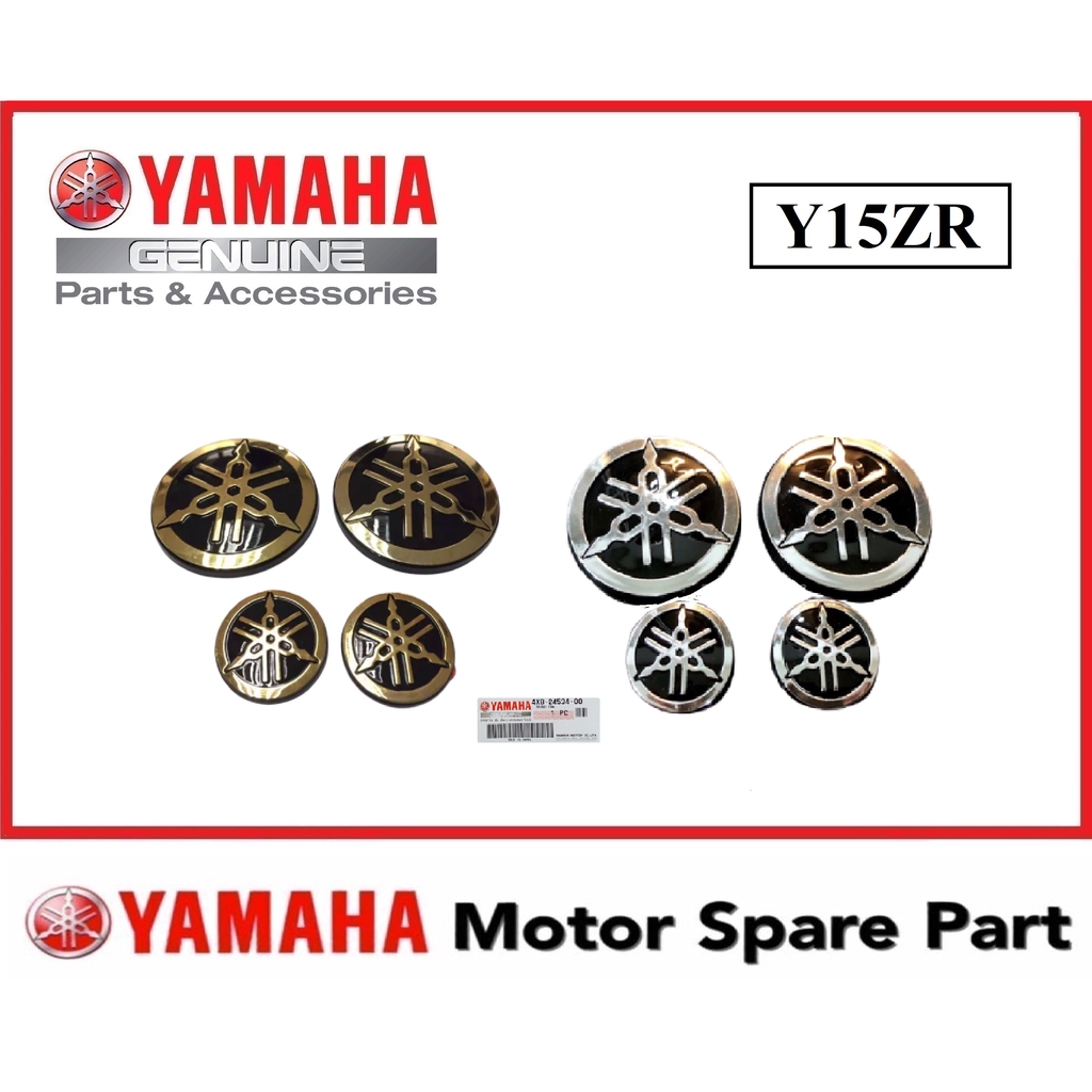 YAMAHA Y15ZR EMBLEM GOLD SILVER Y15Z Y15 4PCS LOGO YAMAHA 100% ORIGINAL ...