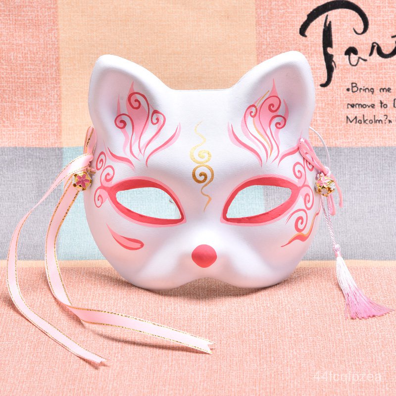 ️HOT SALE ️Hand Painted Japanese Style Fox Mask Half Face Ancient Style ...