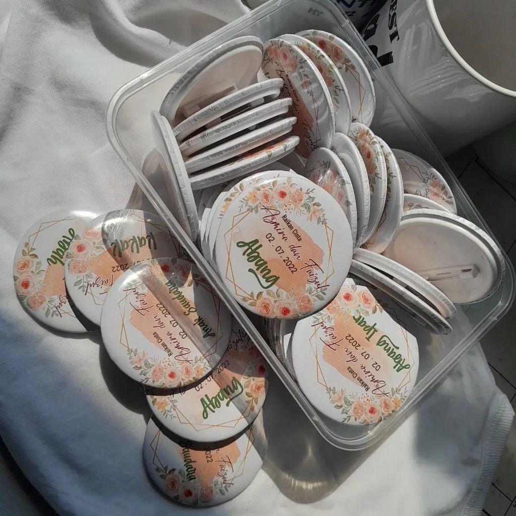 Button Badges Safety Pin Untuk Majlis Perkahwinan | Rewang | Crew ...