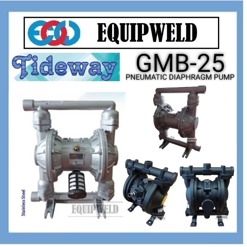 TIDEWAY GMB-25 PNEUMATIC DIAPHRAGM PUMP (CHEMICAL) POLYPROPYLENE ...