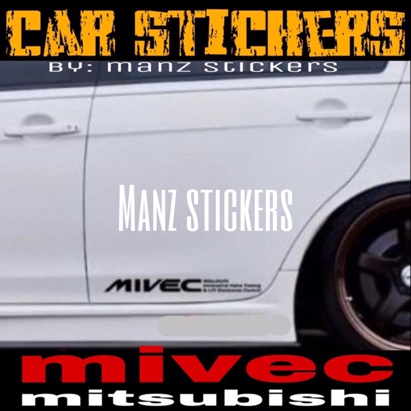 stickers mivec mitsubishi / mivec mitsubishi car stickers 1set (left ...