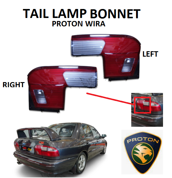 Proton Wira Tail Light Lamp Rear Upper Back Up Lamp Bonet Boot ...