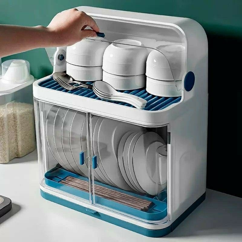 Closed Dish Rack/2-Tier Dish Rack/Dish Rack cover | Shopee Malaysia