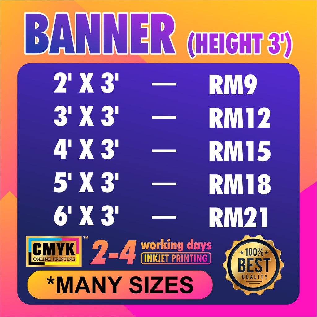 [HARGA CETAK] Banner Custom Printing Material 320g Tarpaulin (WIDTH X ...