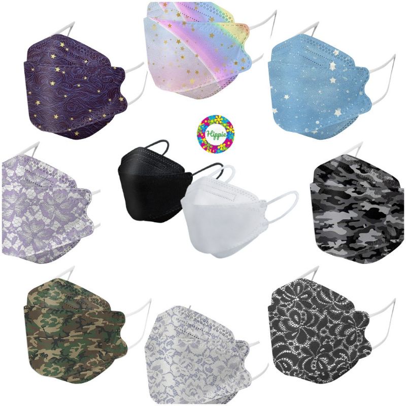 Face Mask 4ply KF94 1pc Fish Mouth Mask 4 layer Protection Adult Dewasa ...