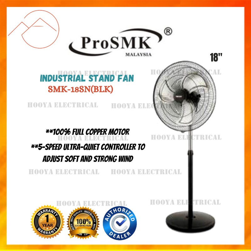PROSMK (SMK-18SN) 18" INDUSTRIAL FLOOR FAN & STAND FAN (3BLADE ...