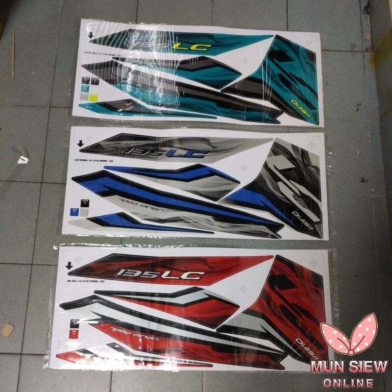 Stiker sticker body stripe cover set (19) yamaha lc135v7 lc135 v7 (v6 v5 v4 v3 v2 boleh pakai ...
