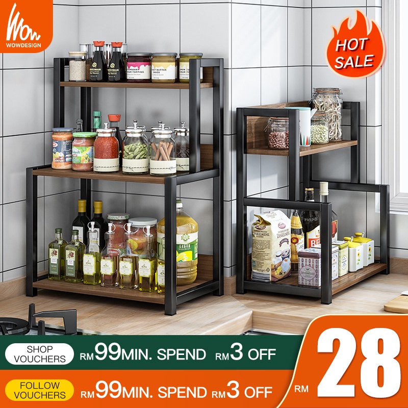 Kitchen Storage Rack Spice Rack Kitchen Rak Rempah Kitchen Organizer ...