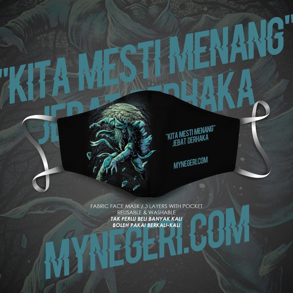 [3 LAYER] MERDEKA EDITION Microfiber Face Mask Reusable After Wash ...