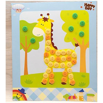 DIY button handmade stickers children's education pictures hand-paste ...