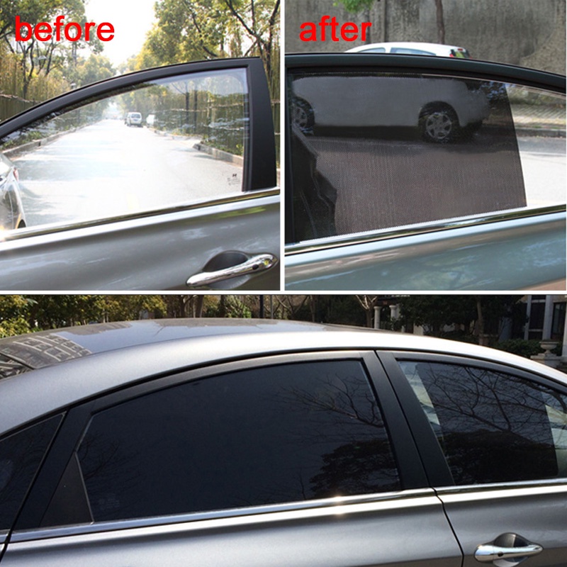 2PCS Car Sun Shades Film Sun Protection Window Cover PVC Sunshade Side ...